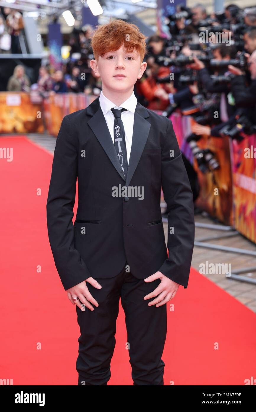 Gregory Mann poses for photographers upon arrival for the premiere of ...