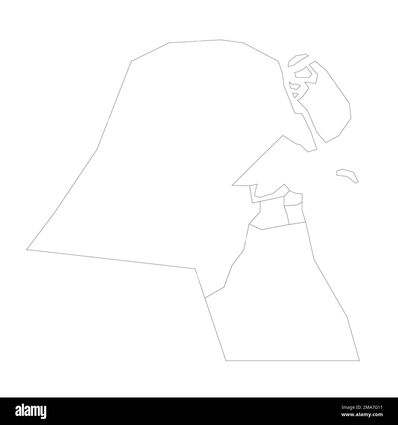 Kuwait political map of administrative divisions Stock Vector Image ...