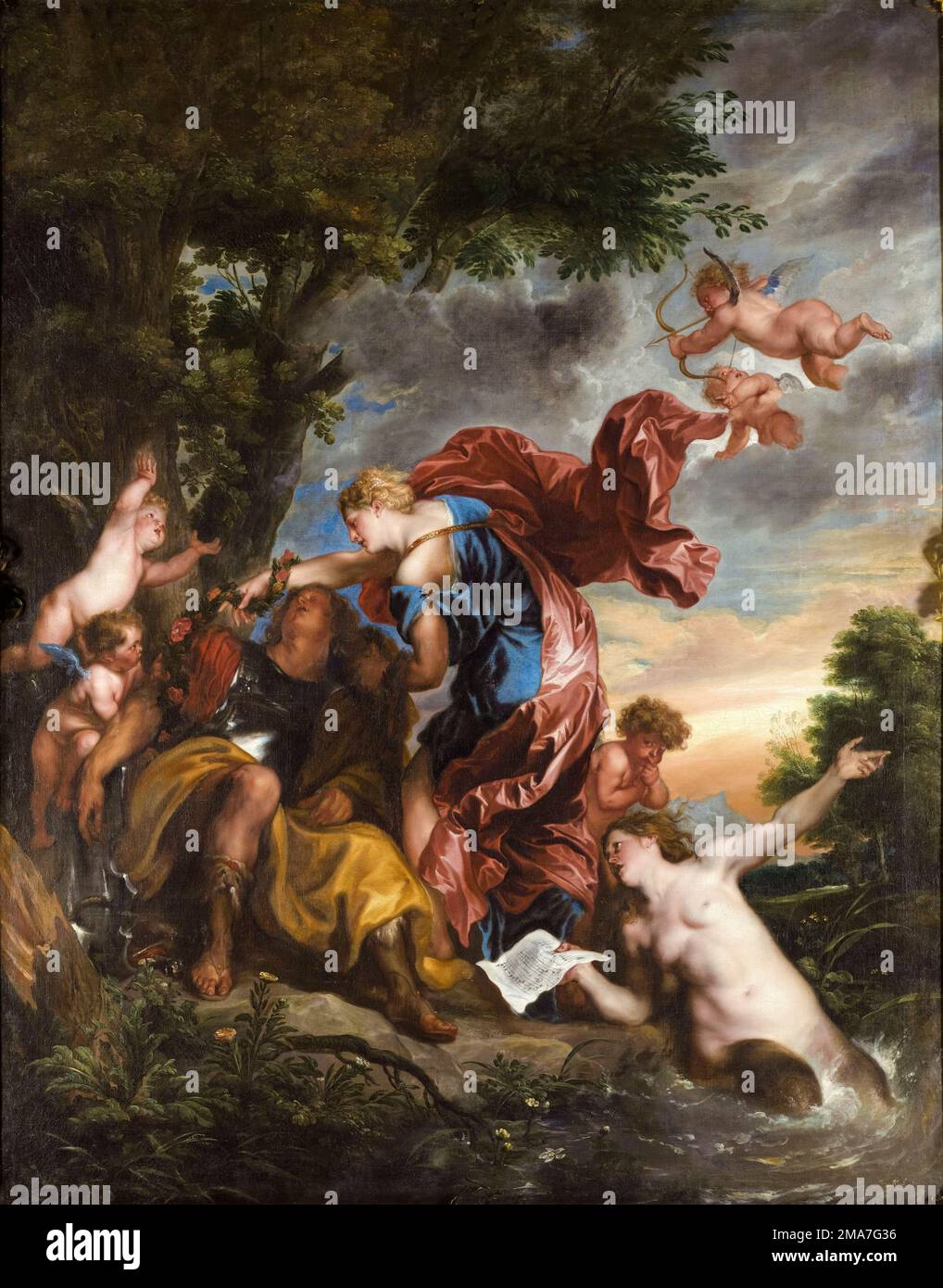 Anthony van Dyck, Rinaldo and Armida: Armida binds the sleeping Rinaldo ...