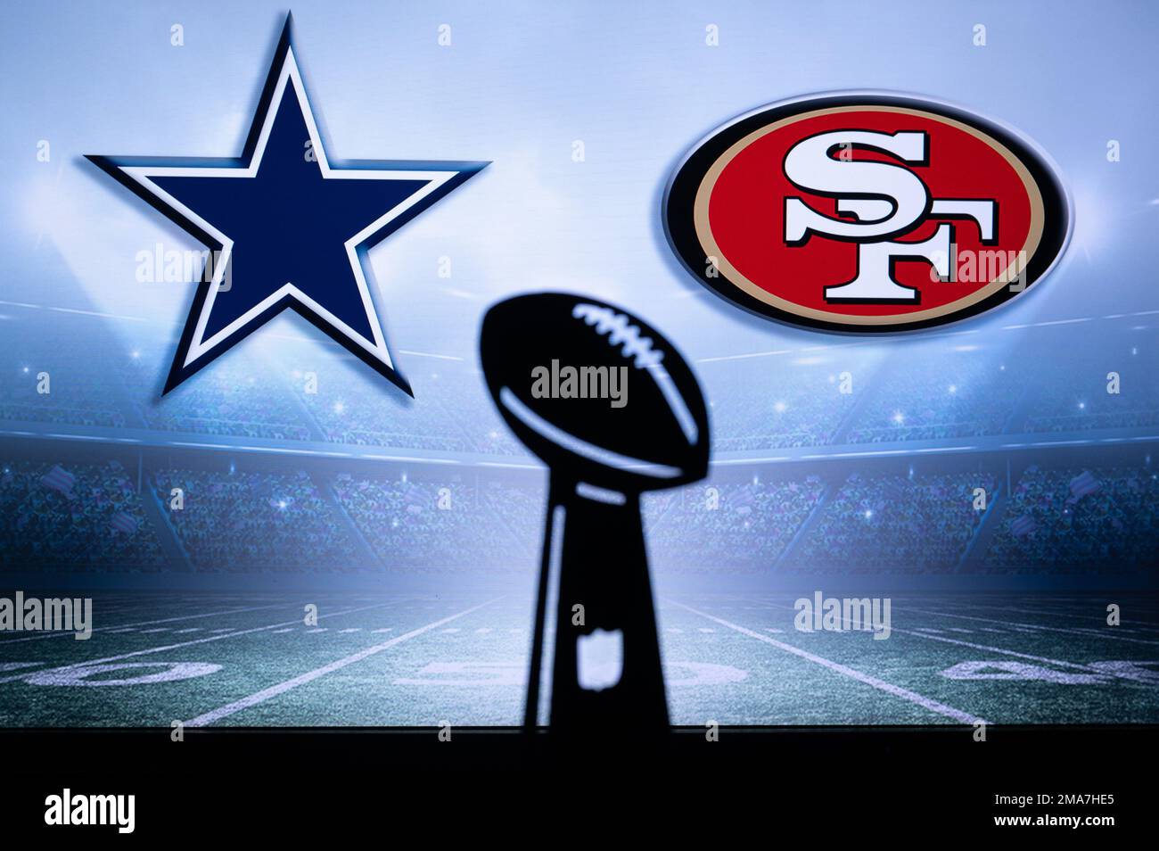 SAN FRANCISCO, USA, JANUARY 18, 2023: Dallas Cowboys vs. San Francisco 49ers. NFL Divisional ...