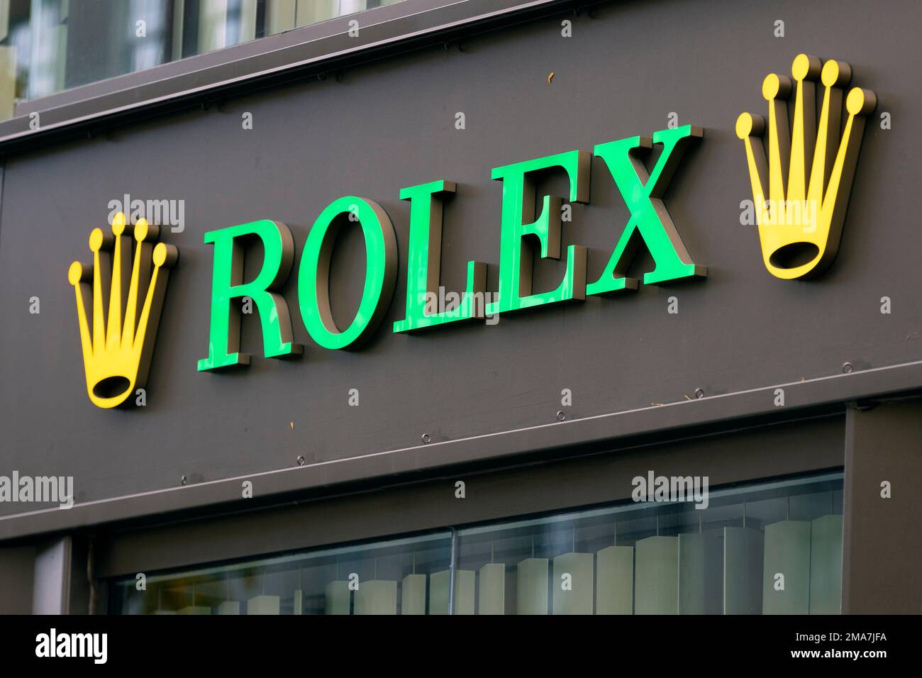 The Rolex logo is seen on a storefront, Friday, Oct. 14, 2022, in ...