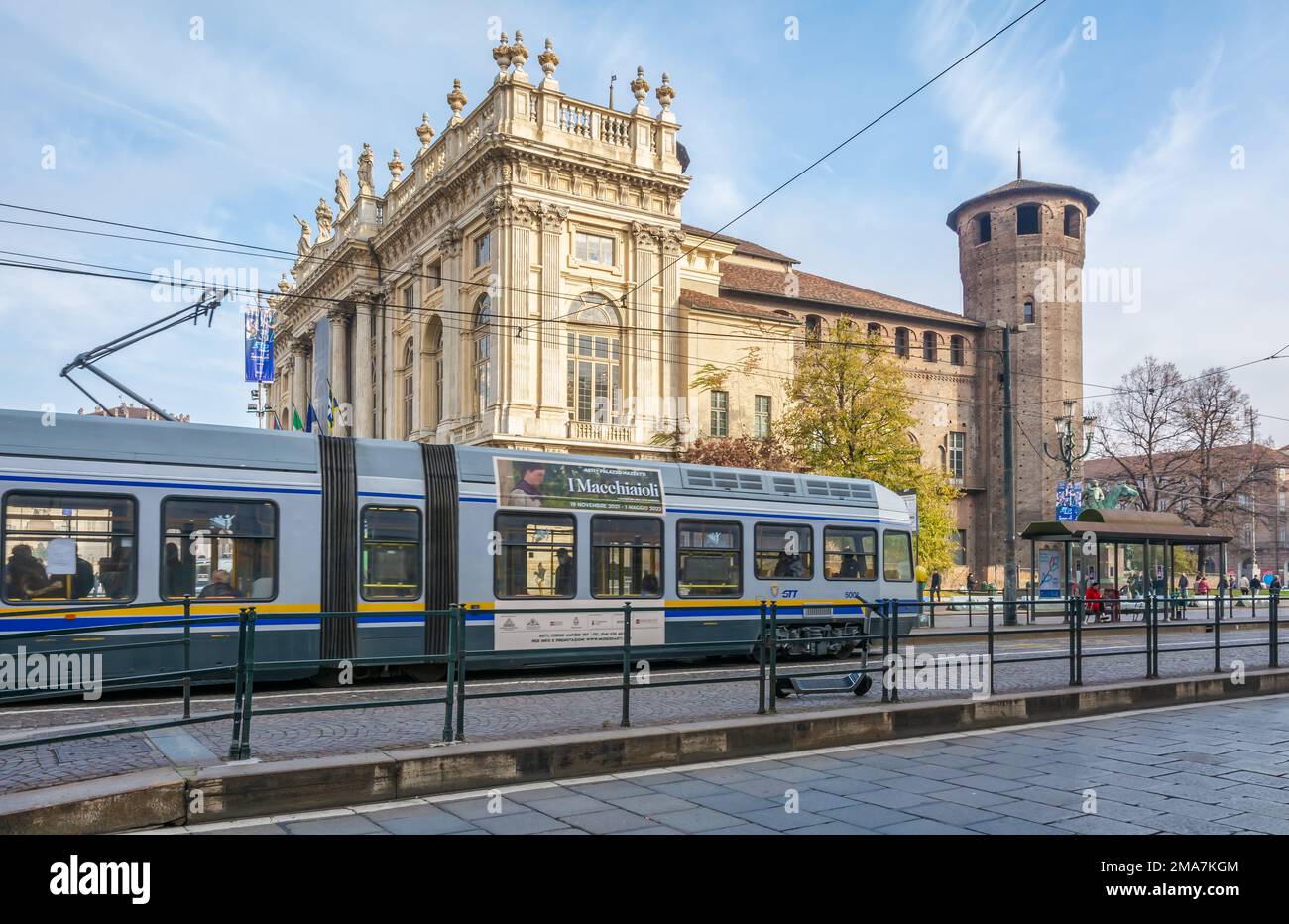 Palazzo Madama in the castle square of Turin city. Historic centre of ...