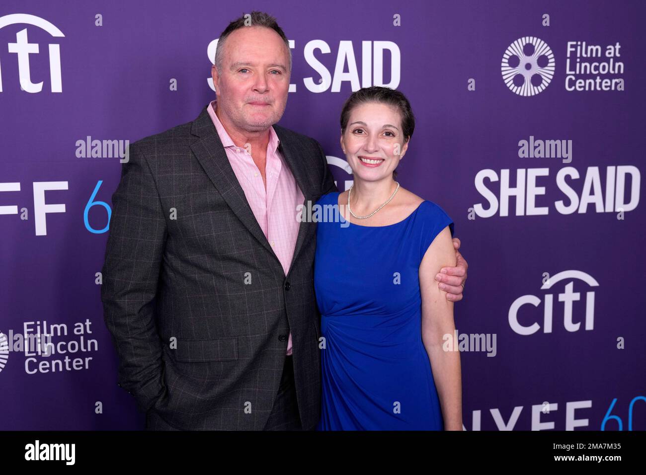 Sean Cullen and Tess Cullen attend the premiere of "She Said" at Alice ...