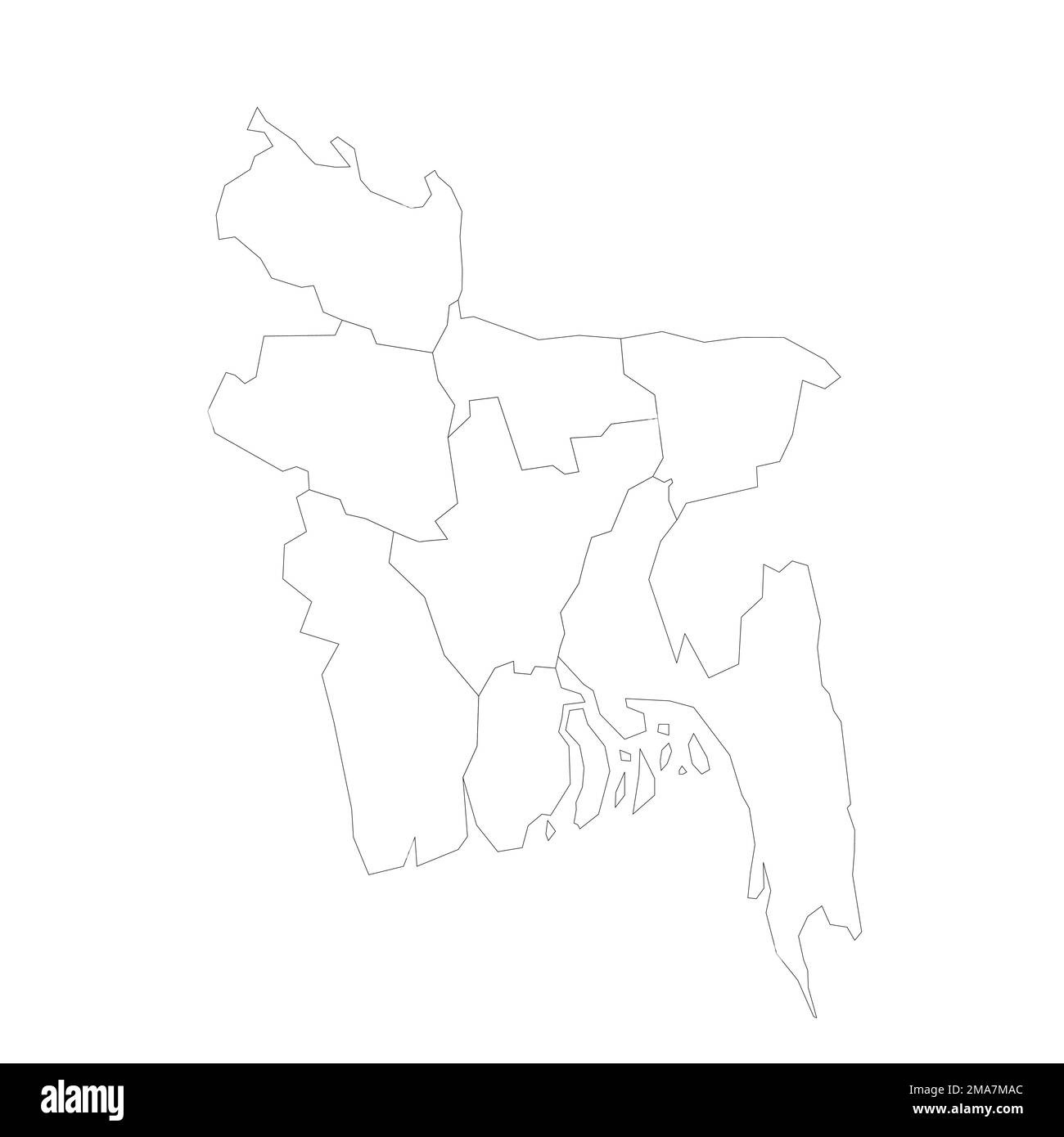Bangladesh political map of administrative divisions Stock Vector Image ...