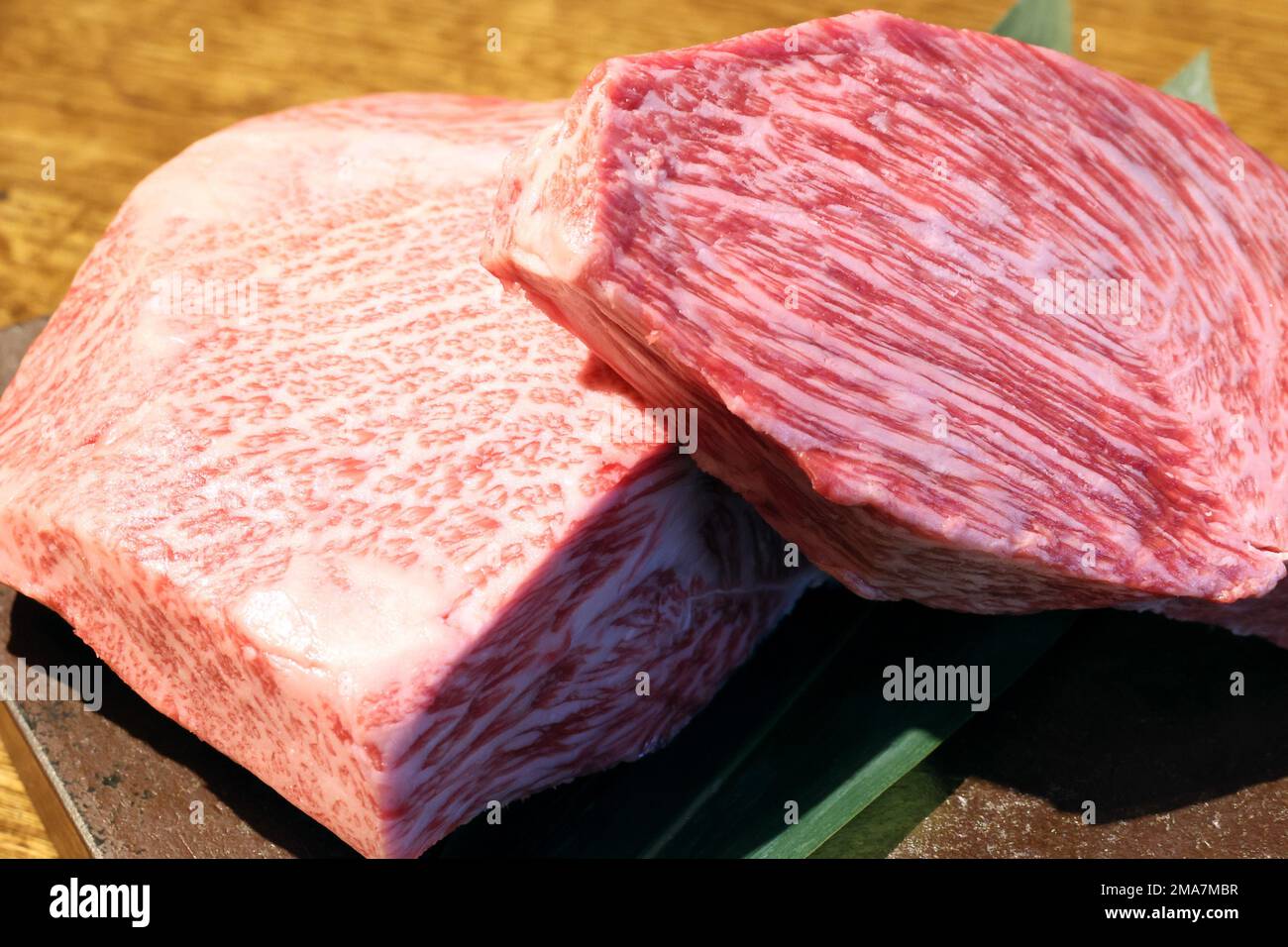 Tokyo, Japan. 19th Jan, 2023. This picture shows blocks of "wagyu" beef ...