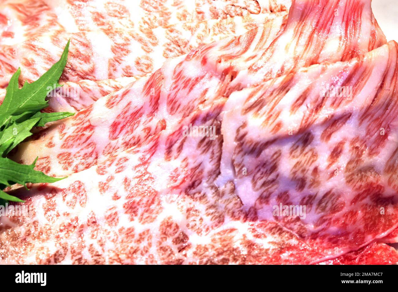 Tokyo, Japan. 19th Jan, 2023. This picture shows sliced "wagyu" beef at ...