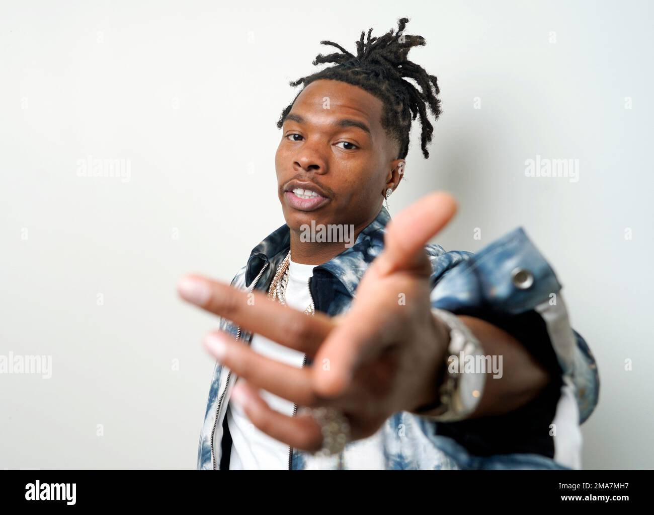 Rapper Lil Baby poses for a portrait, Wednesday, Oct. 5, 2022, in Los ...