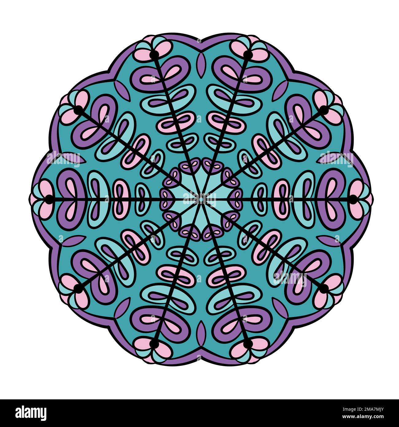 Vector mandala pattern. Abstract lace pattern. Decorative colorful ...