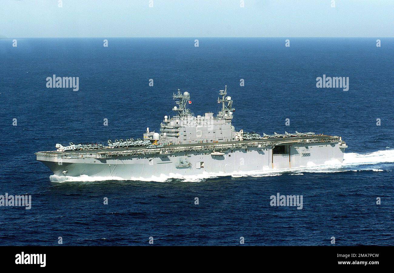 The US Navy (USN) Tarawa Class Amphibious Assault Ship USS PELELIU (LHA ...