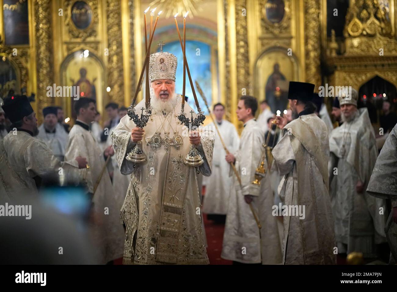 Russian Orthodox Church Patriarch Kirill conducts an Orthodox Epiphany ...