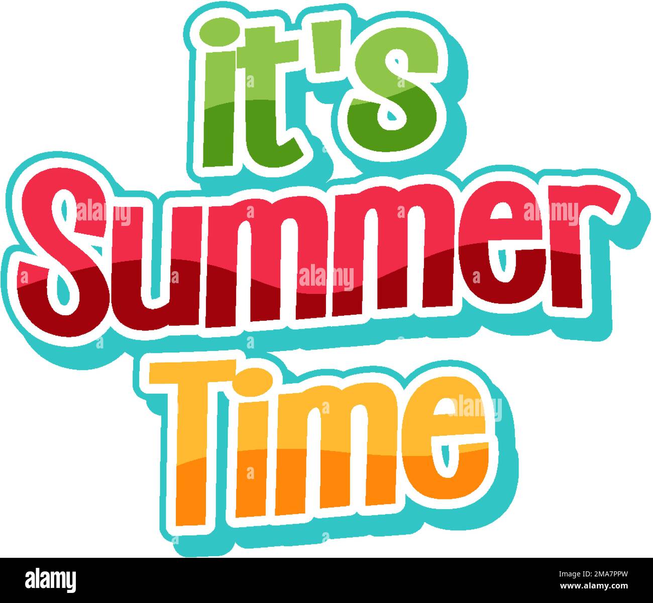 Its summer time text for poster or banner design illustration Stock ...