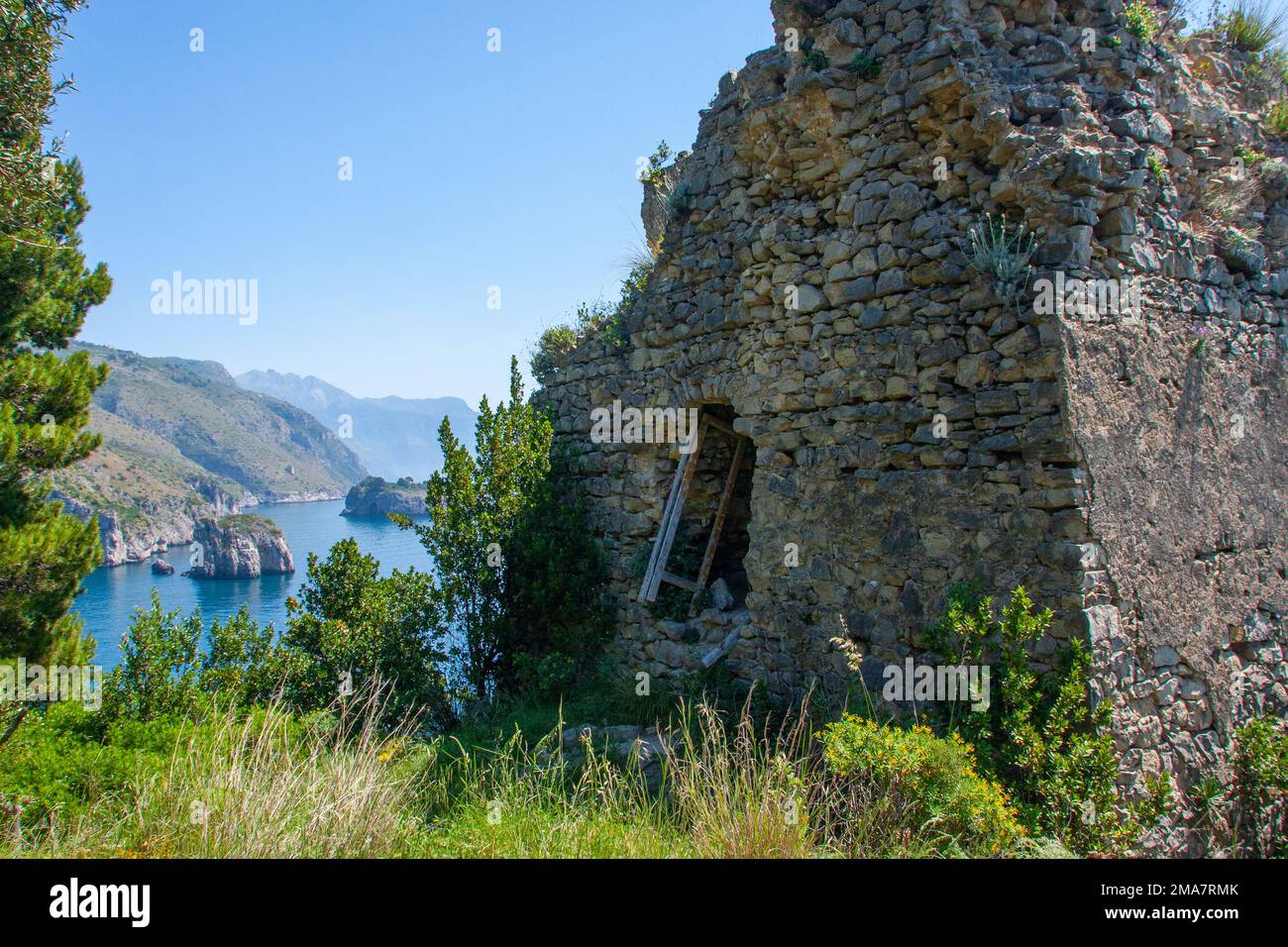 Italy -Amalfi Coast in the village of Nerano- Ruins of a historical ...