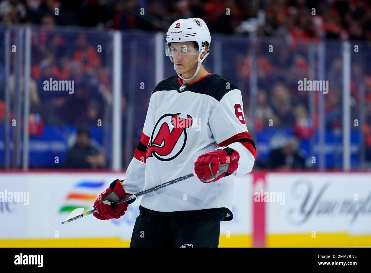 New Jersey Devils' John Marino plays during an NHL hockey game ...