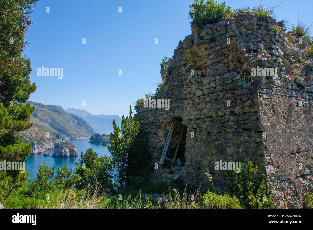 Italy -Amalfi Coast in the village of Nerano- Ruins of a historical ...