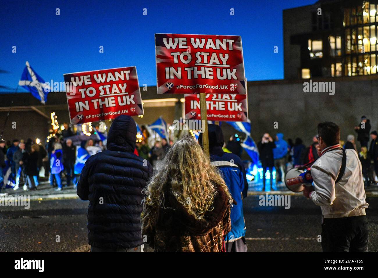 Pro Union supporters at an All Under One Banner rally outside Scottish ...