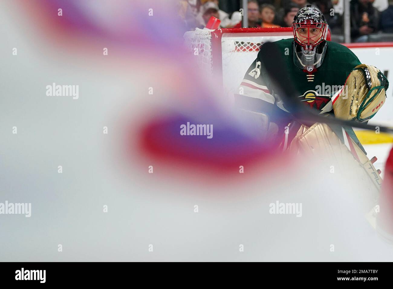 Minnesota Wild goaltender Marc-Andre Fleury (29) defends the goal ...