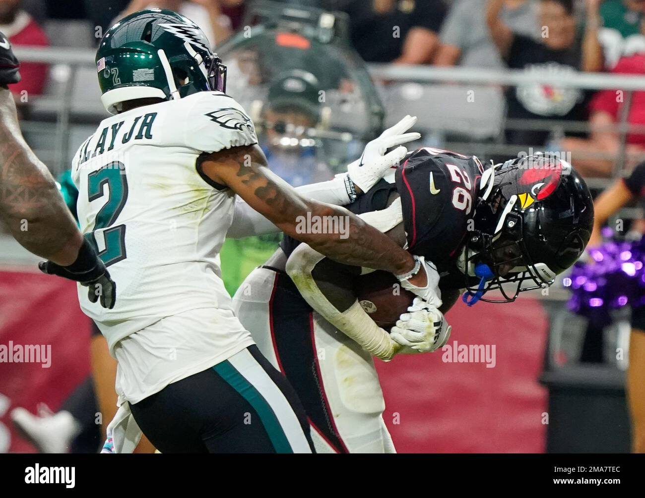 Arizona Cardinals' Eno Benjamin (26) scores against Philadelphia Eagles ...
