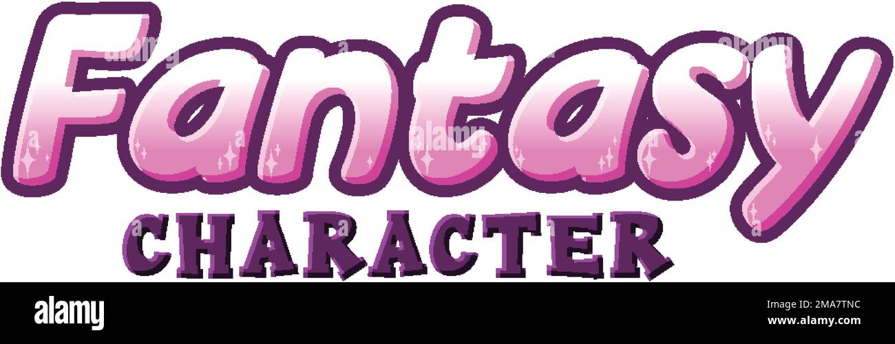 Fantasy characters text for banner design illustration Stock Vector ...