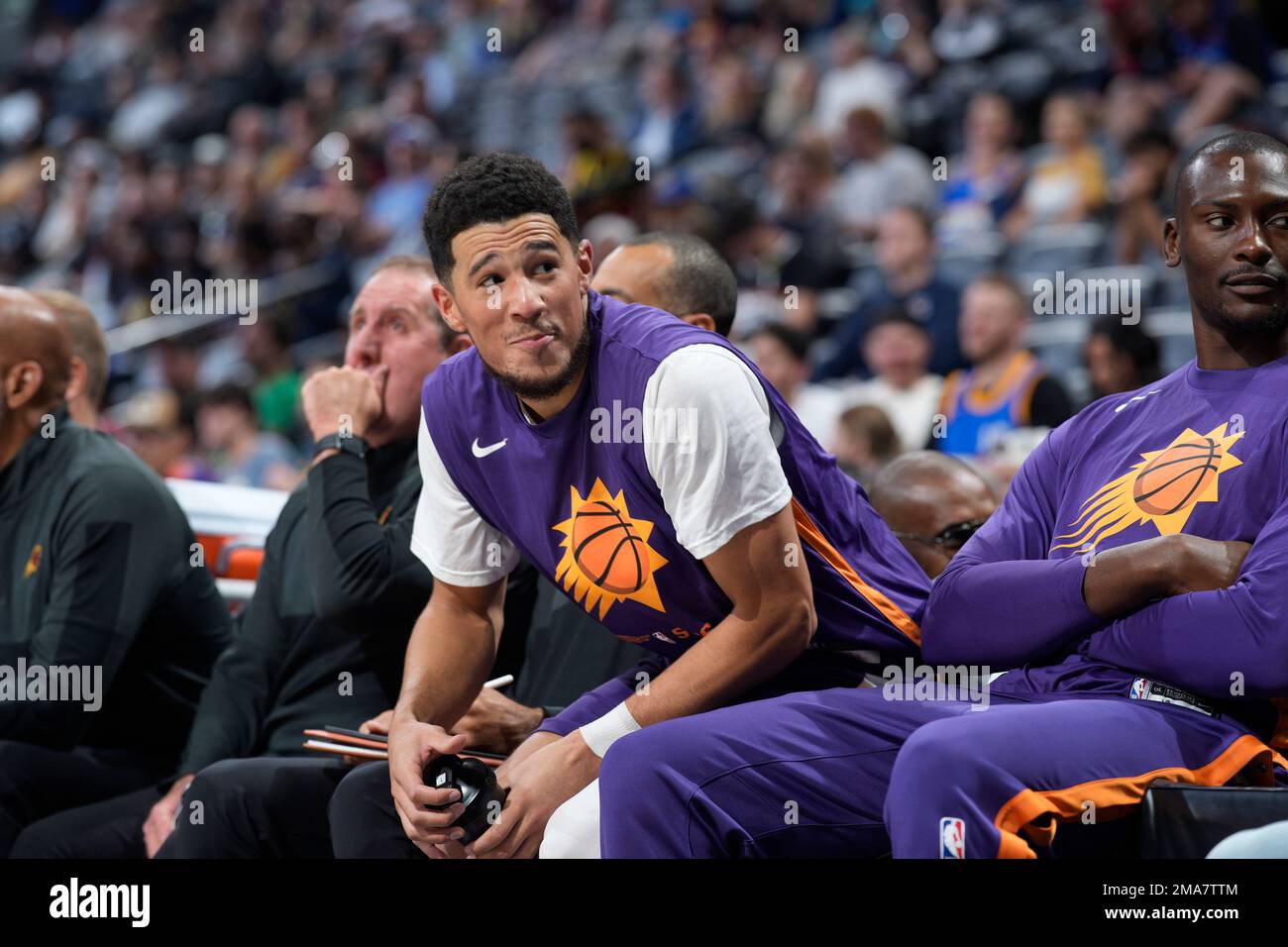 Phoenix Suns guard Devin Booker (1) in the second half of a preseason ...