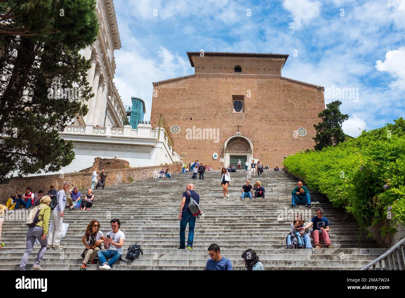 People in big exterior stairway in Rome the Italian capital Stock Photo ...