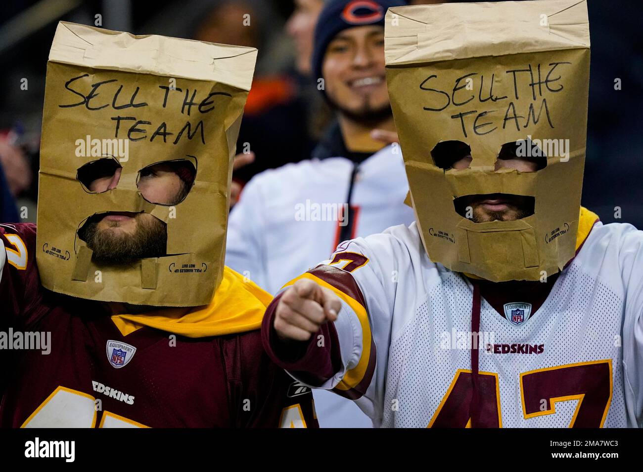 Washington Commanders fans in the stands before an NFL football game ...