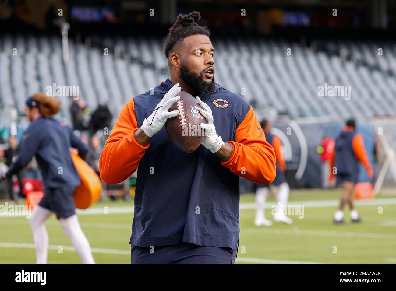 Chicago Bears defensive end Angelo Blackson (90) warms up prior to an ...