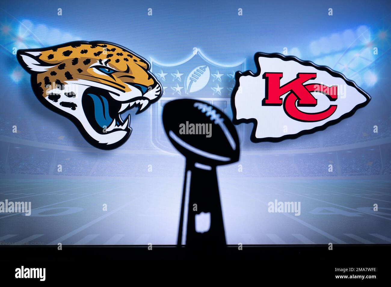 KANSAS, USA, JANUARY 18, 2023: Jacksonville Jaguars vs. Kansas City ...