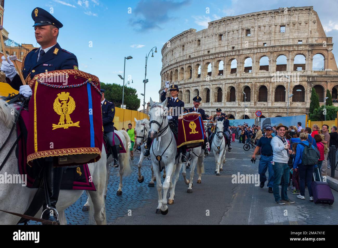People in the Colosseum ancient amphitheatre and arena in Rome the ...
