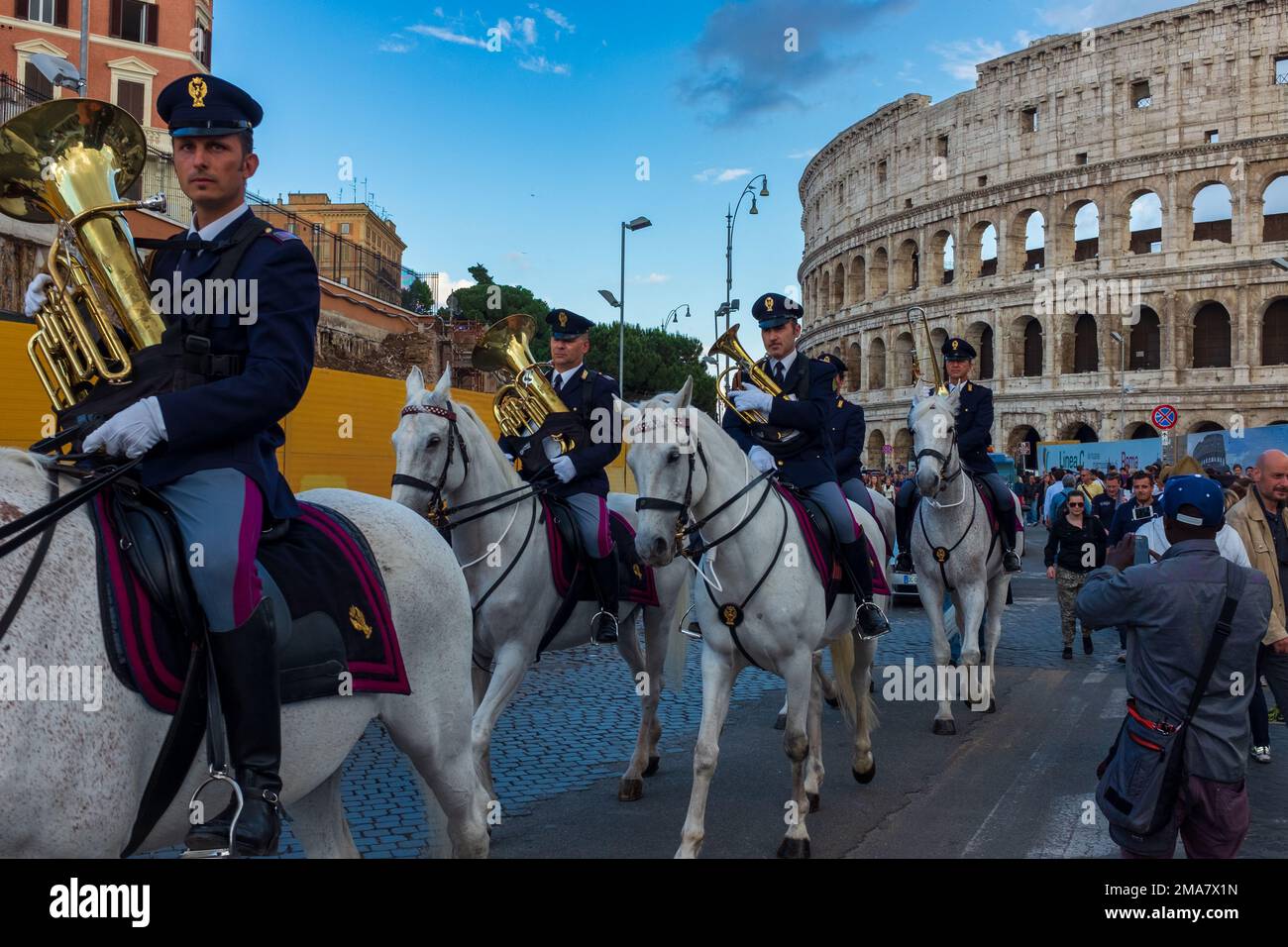 People in the Colosseum ancient amphitheatre and arena in Rome the ...