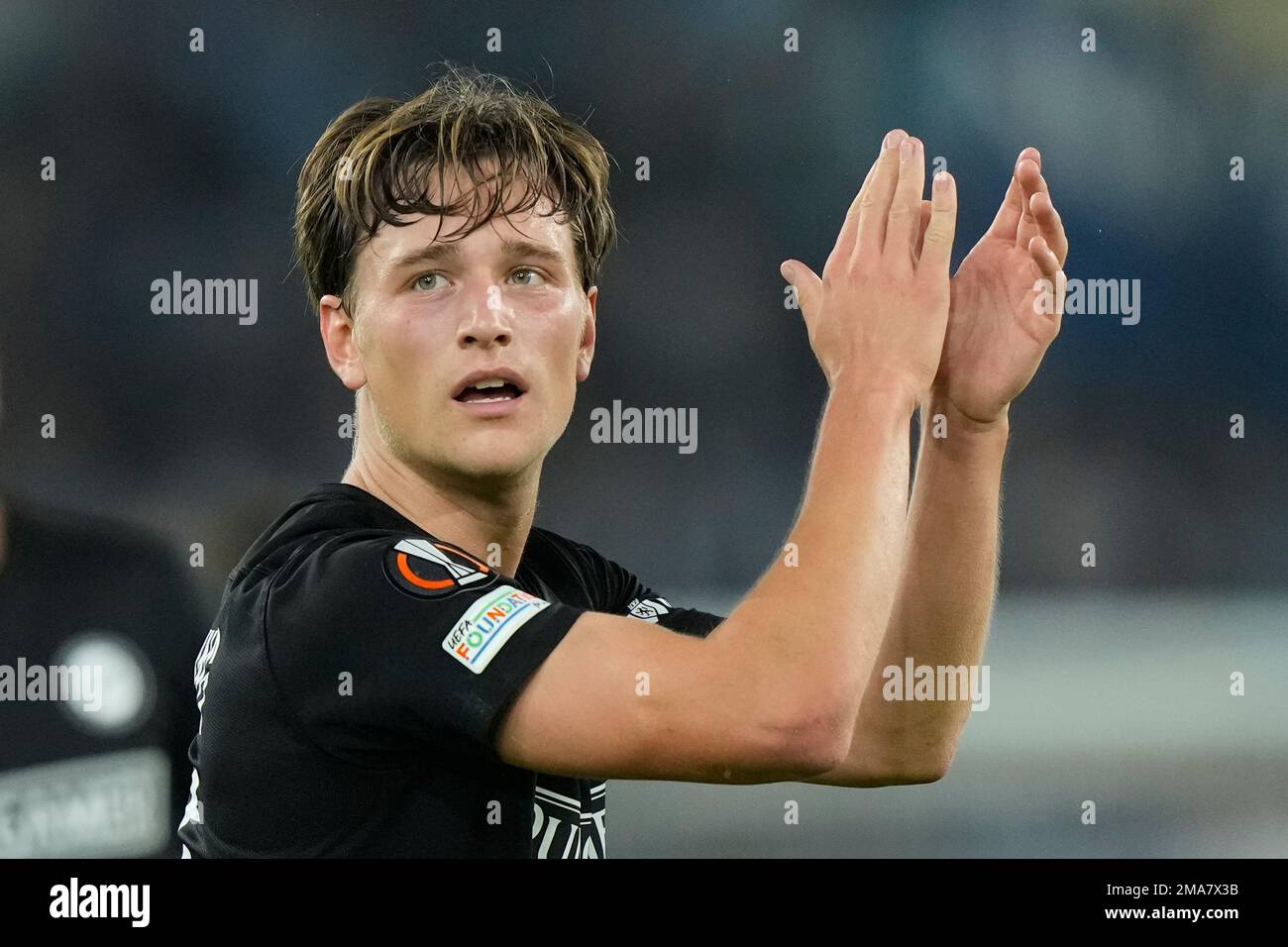 Sturm's William Boving celebrates after he scored his side's second ...