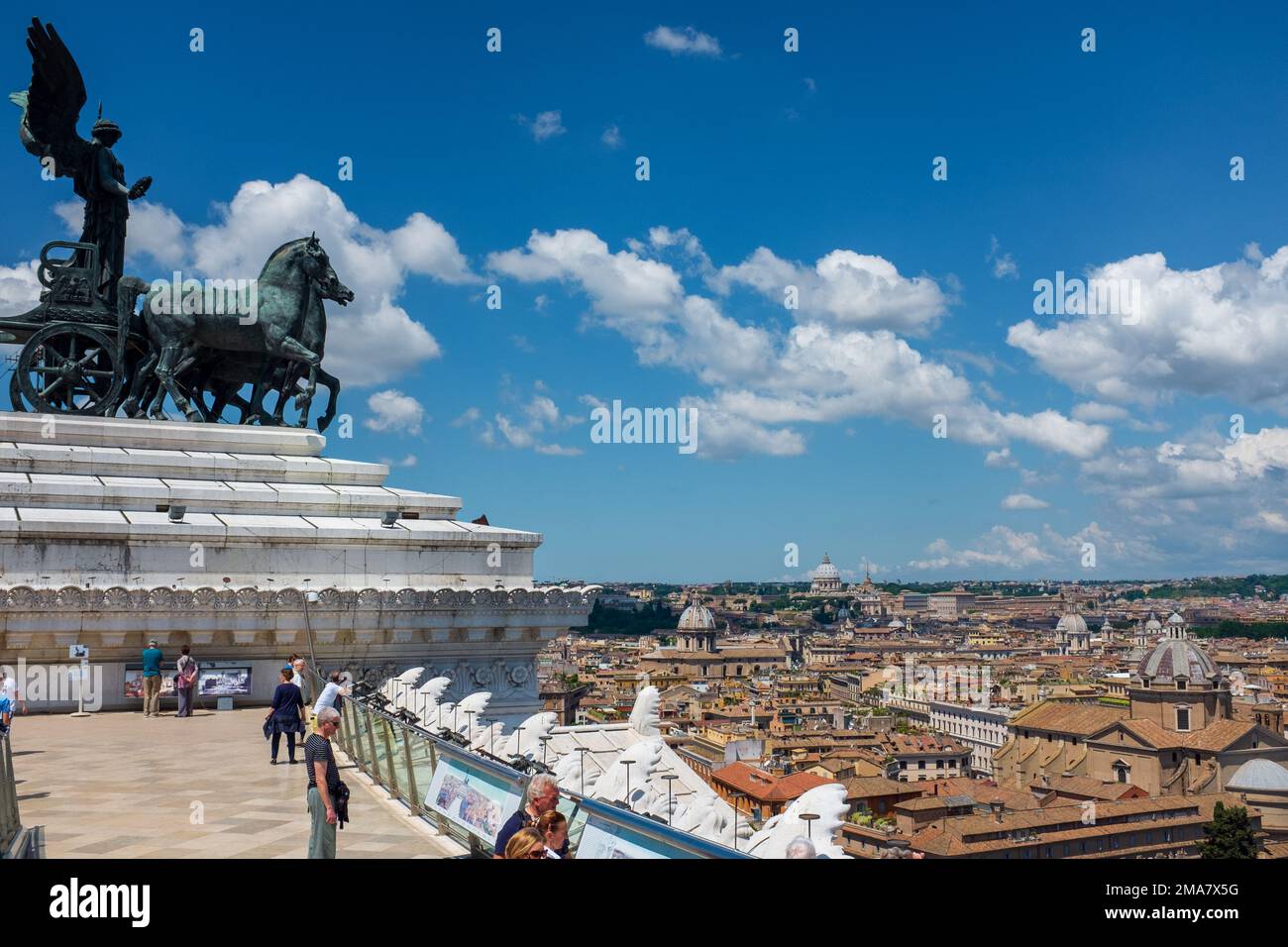 View of Rome from Altar of the Fatherland Altare della Patria Stock ...