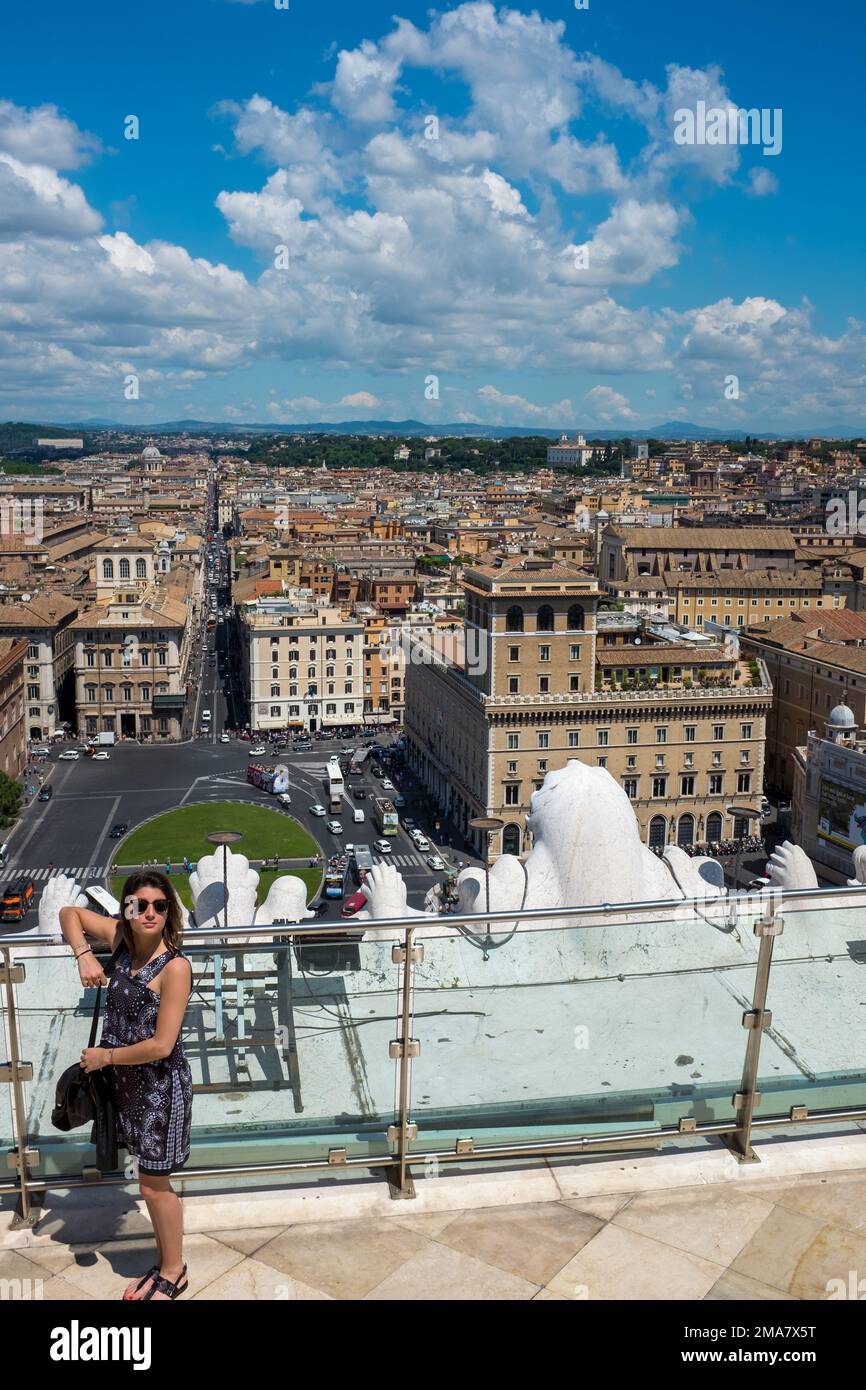 View of Rome from Altar of the Fatherland Altare della Patria Stock ...