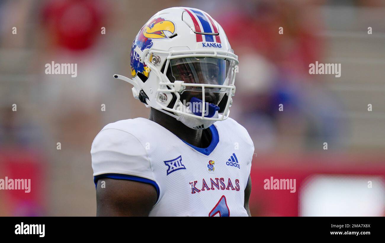 Kansas safety Kenny Logan Jr. during the first half of an NCAA college ...
