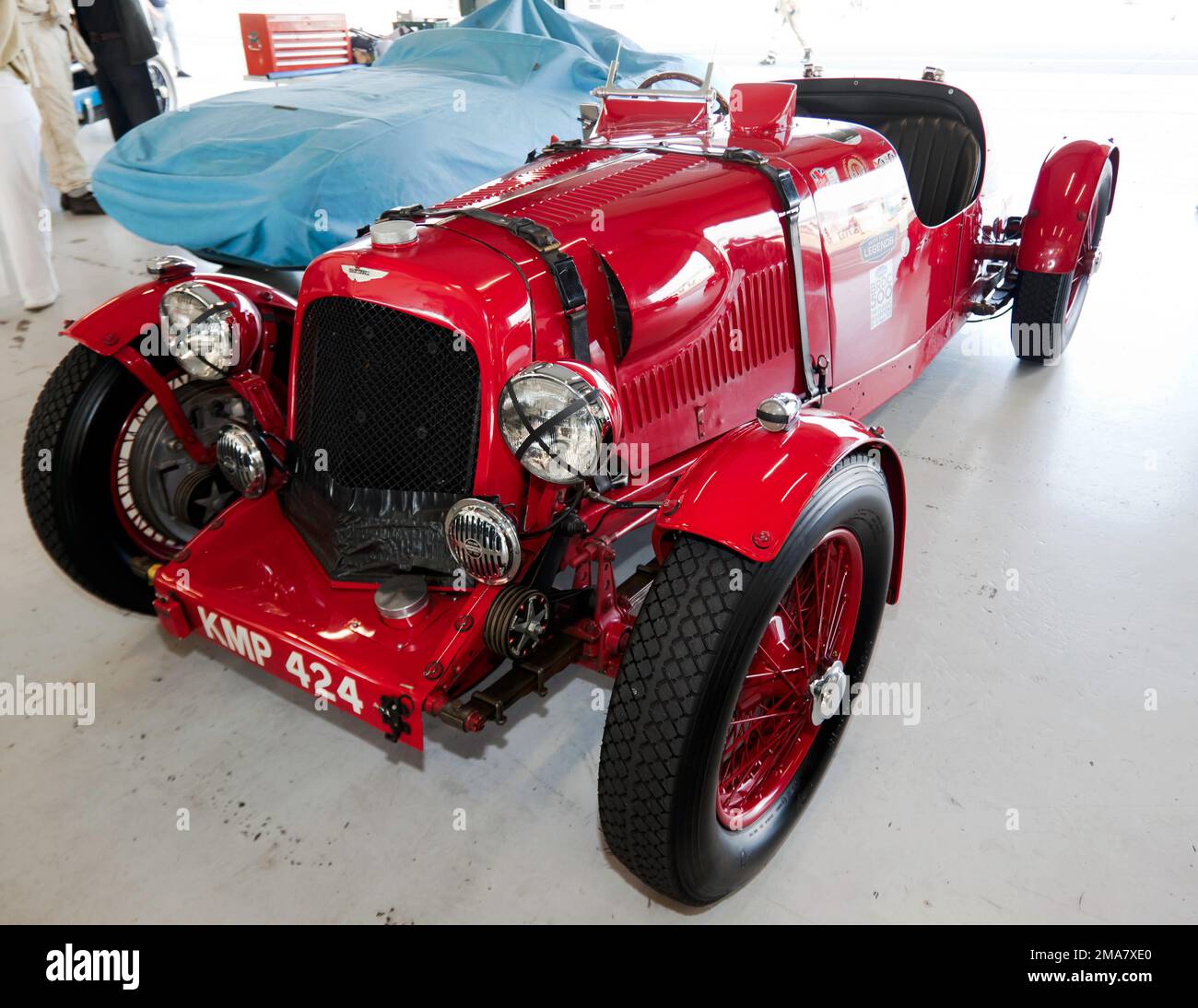 Close-up of Richard Lake's Red, 1938, Aston Martin Speed Model, in the ...