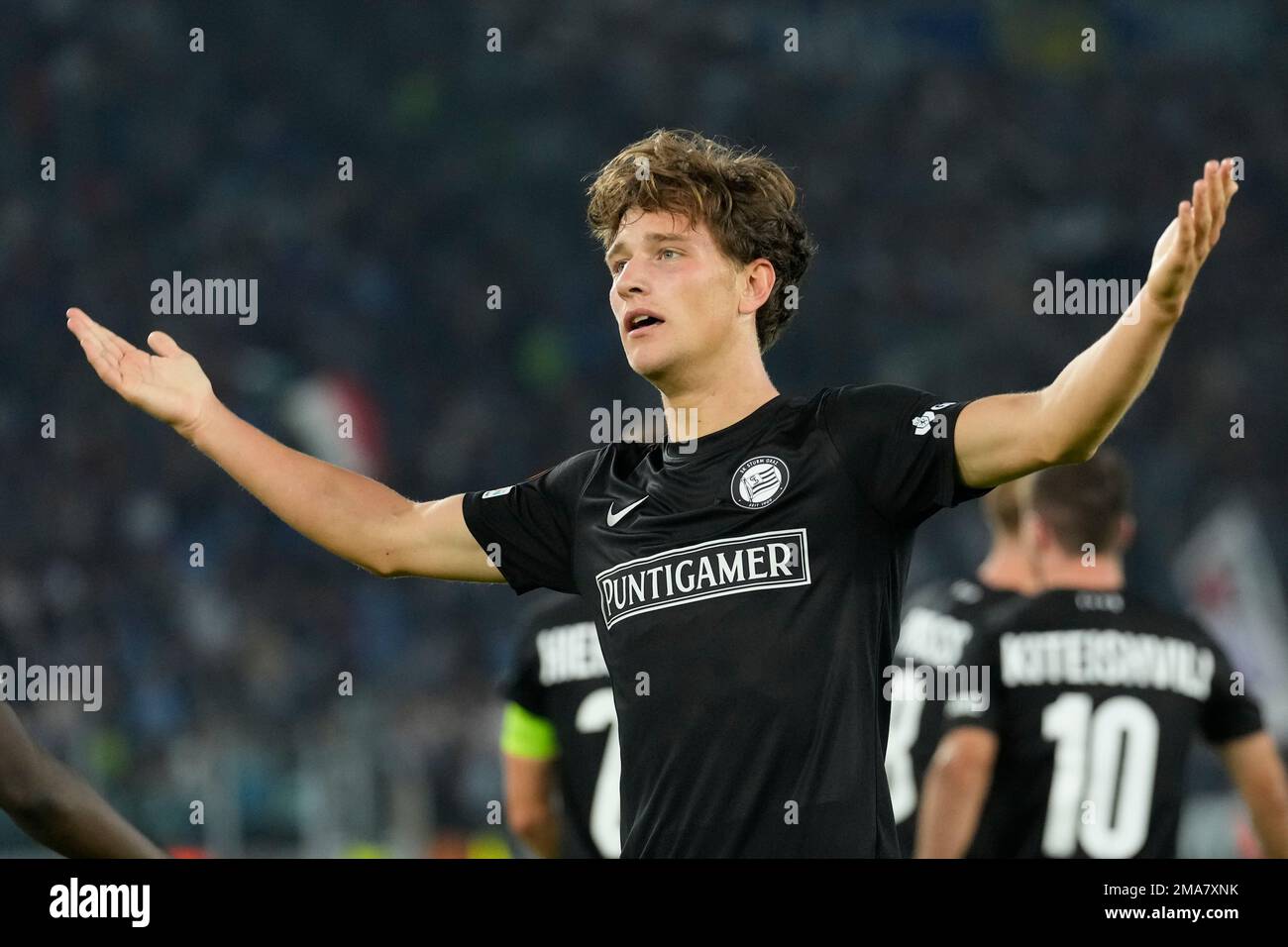 Sturm's William Boving celebrates after he scored his side's first goal ...