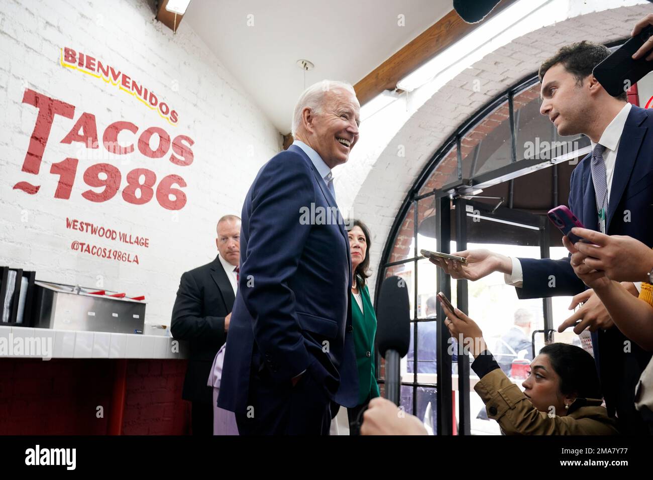 President Joe Biden answers questions from members of the media as he ...