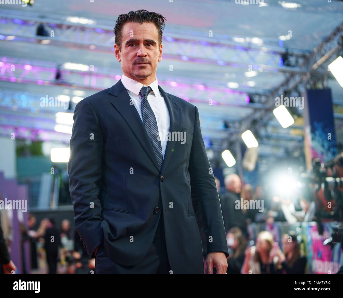 Colin Farrell poses for photographers upon arrival for the premiere of ...