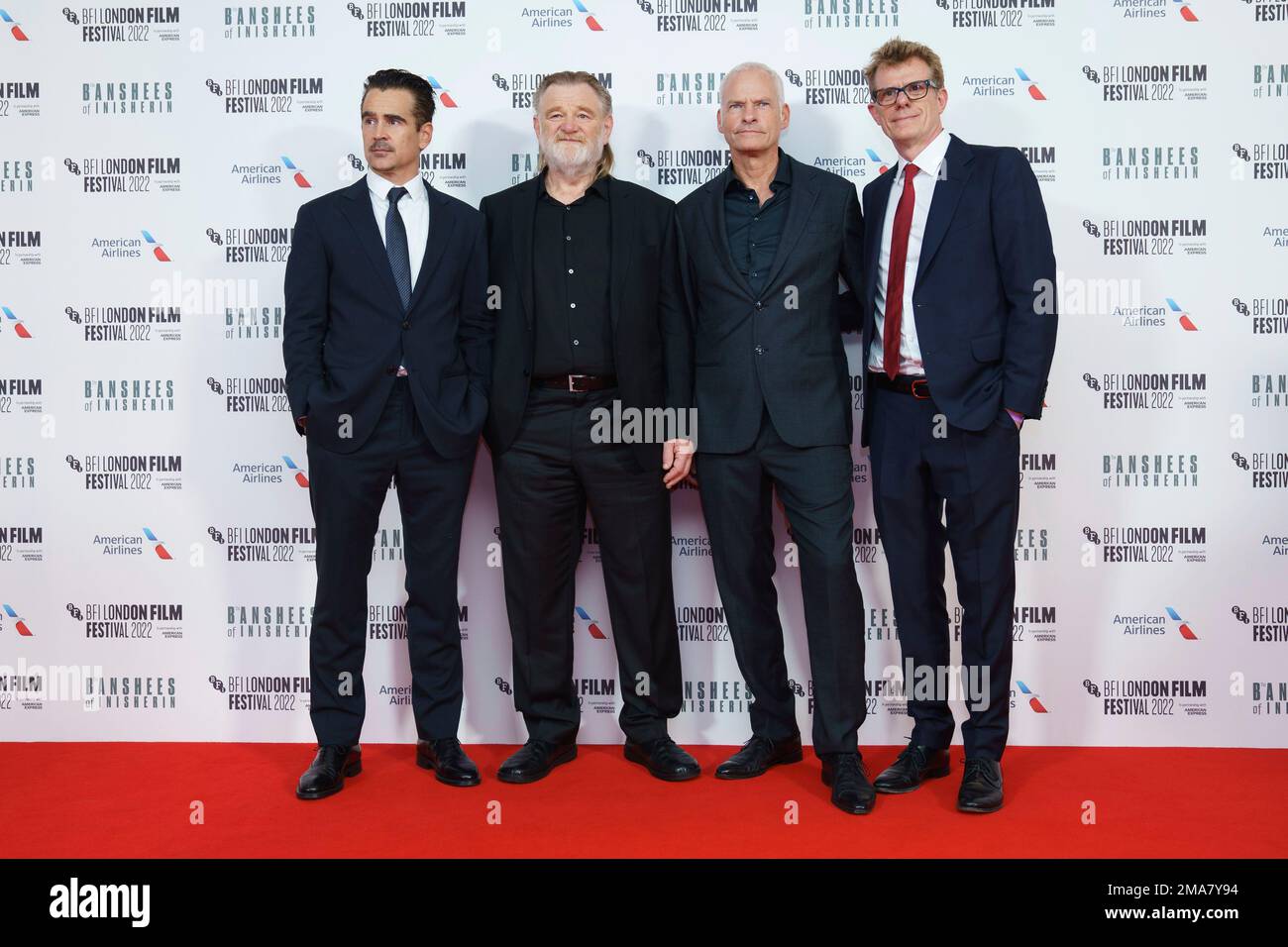 Colin Farrell, from left, Brendan Gleeson, director Martin McDonagh and ...