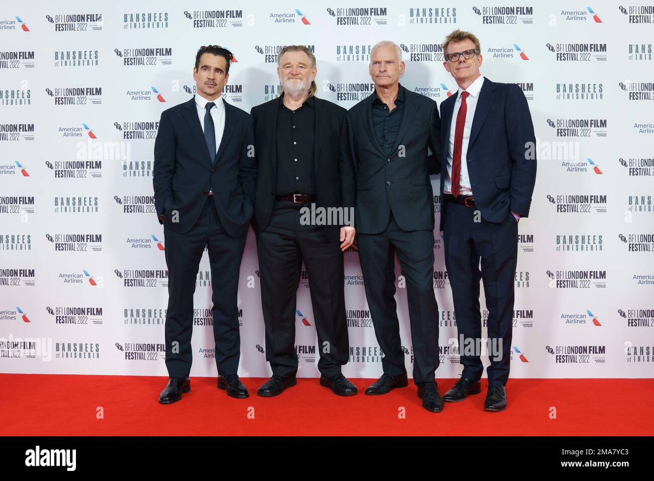 Colin Farrell, from left, Brendan Gleeson, director Martin McDonagh and ...