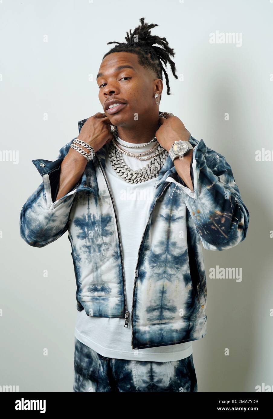 Rapper Lil Baby poses for a portrait on Wednesday, Oct. 5, 2022, in Los ...