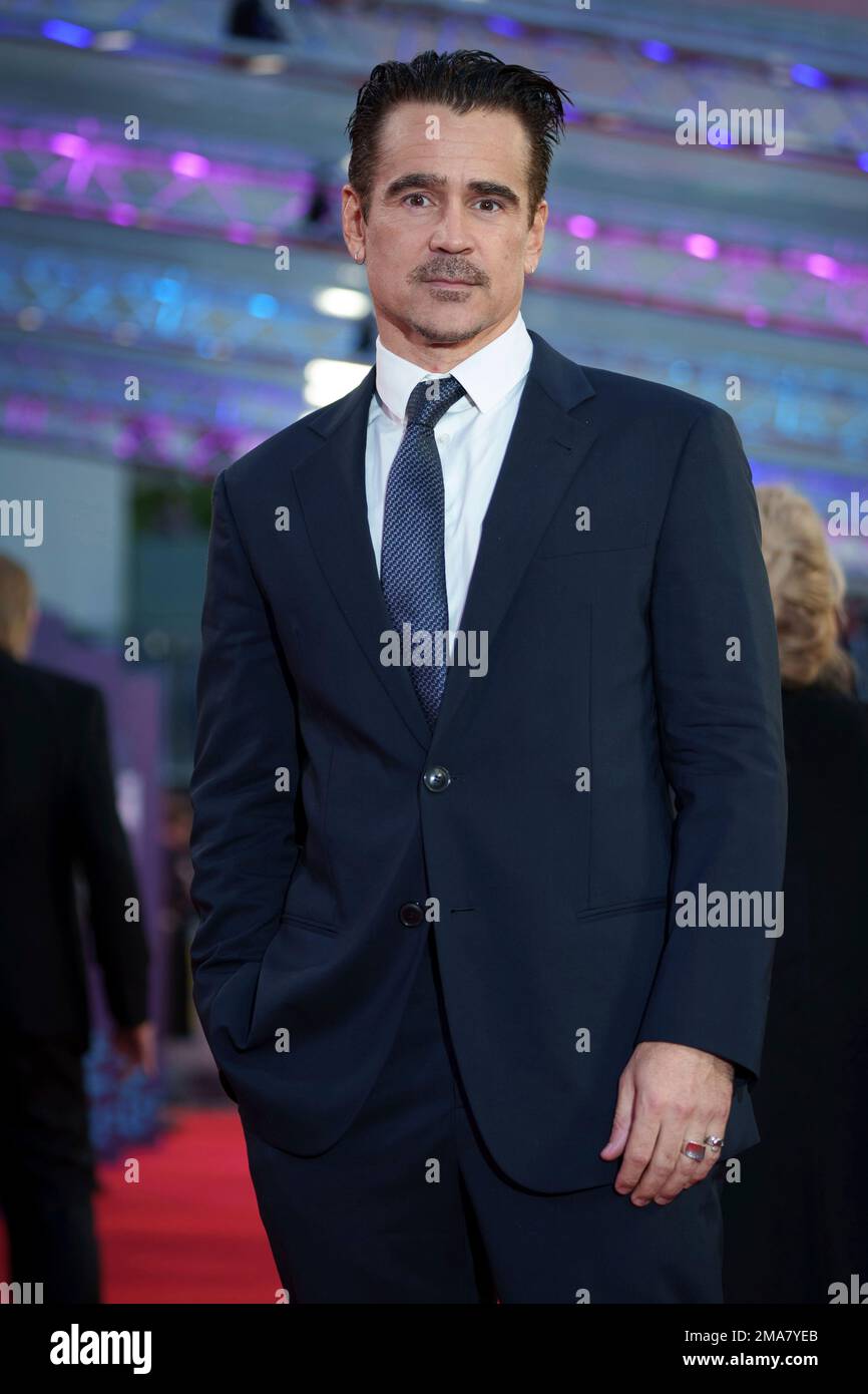 Colin Farrell poses for photographers upon arrival for the premiere of ...