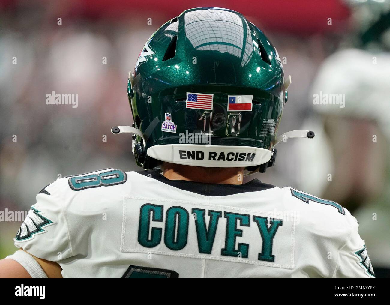 Philadelphia Eagles' Britain Covey wears a International flag on his ...
