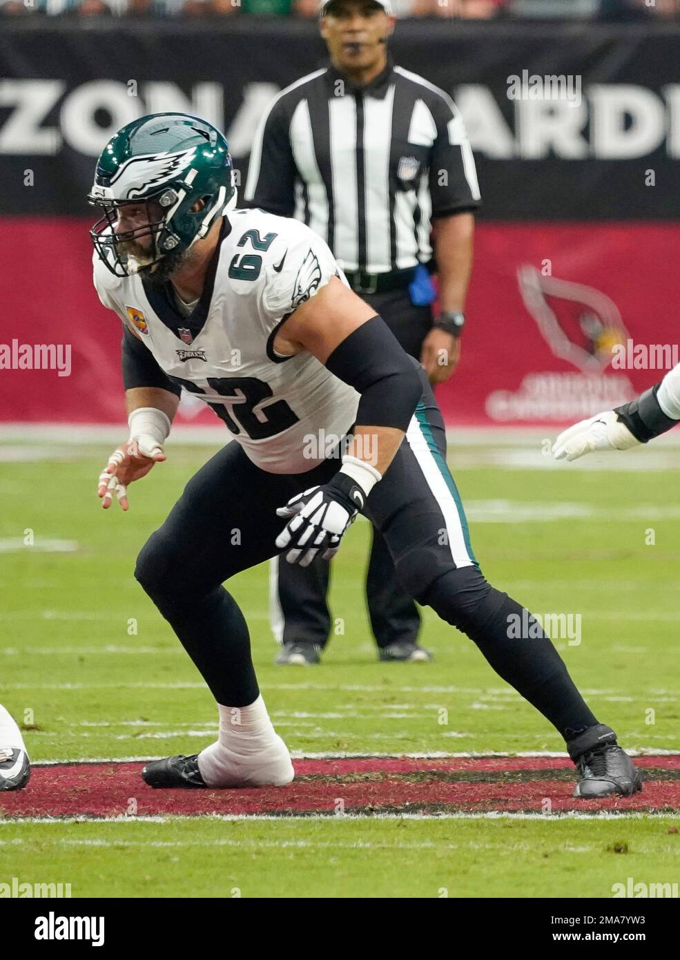 Philadelphia Eagles' Jason Kelce (62) during the first half of an NFL ...