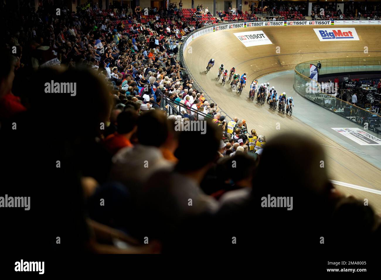 Riders compete in the Women's Elimination race, at the National ...