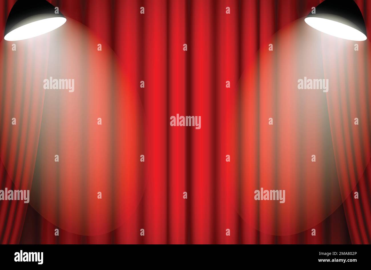 circus theatre red curtains backdrop background and spotlights vector ...
