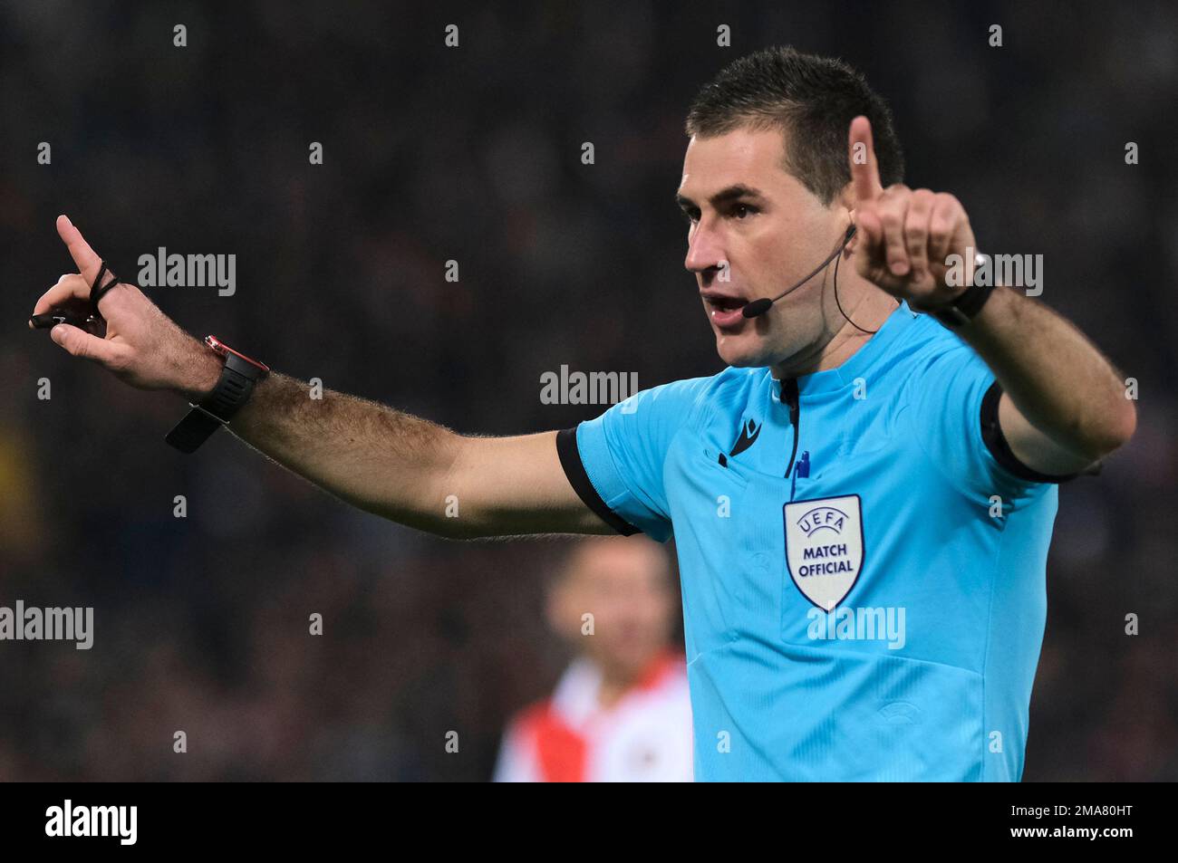 Referee Rade Obrenovic during the Europa League Group F soccer match ...
