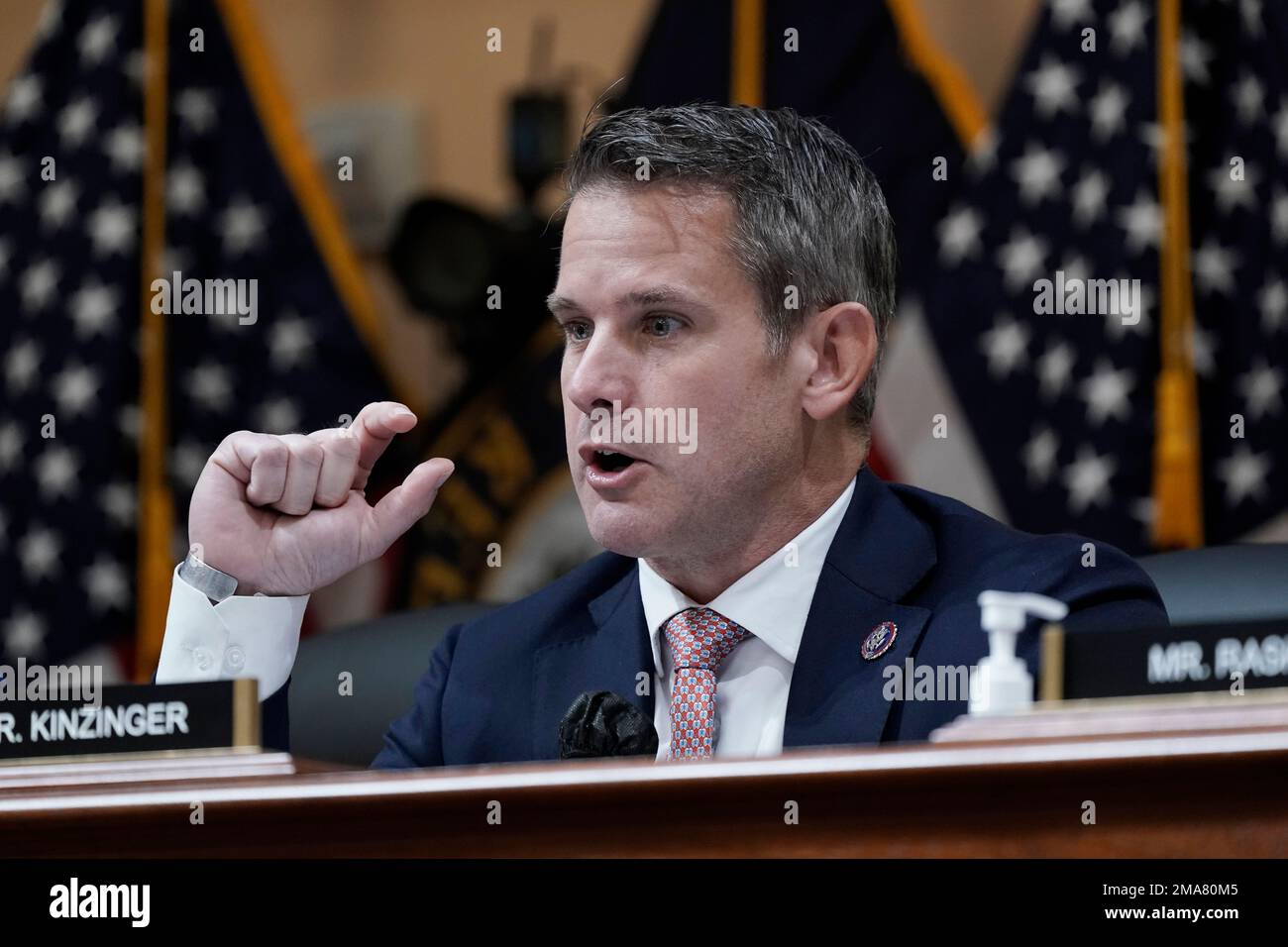 Rep. Adam Kinzinger, R-Ill., speaks as the House select committee ...