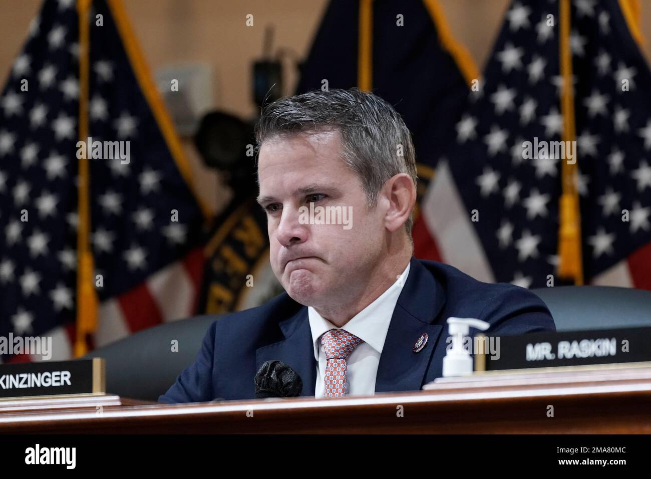 Rep. Adam Kinzinger, R-Ill., speaks as the House select committee ...
