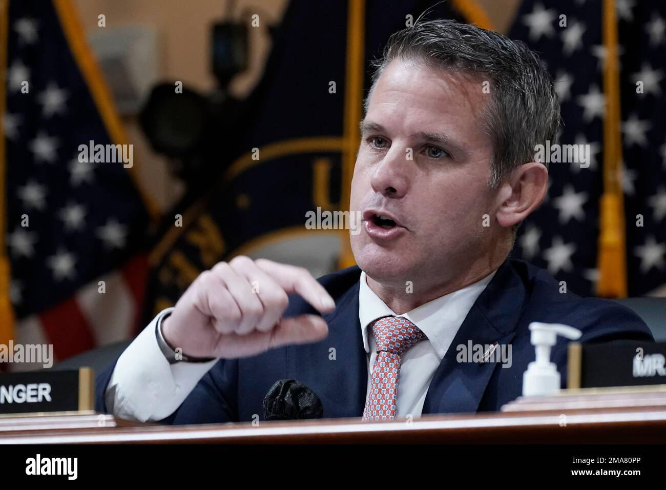 Rep. Adam Kinzinger, R-Ill., speaks as the House select committee ...