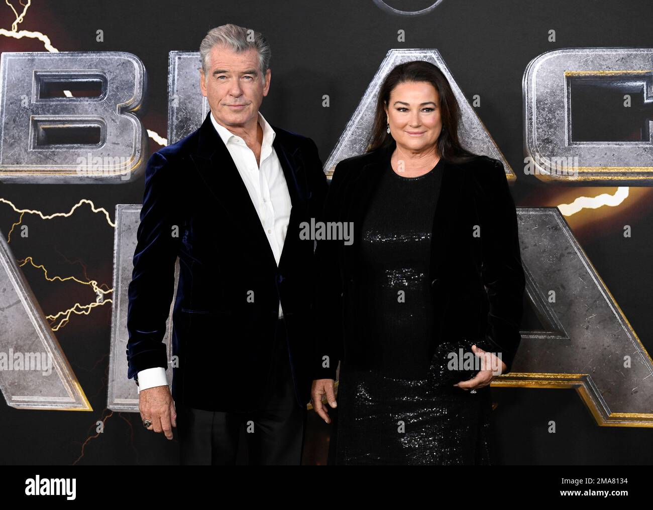 Pierce Brosnan, left, and wife Keely Shaye Brosnan attend the world ...